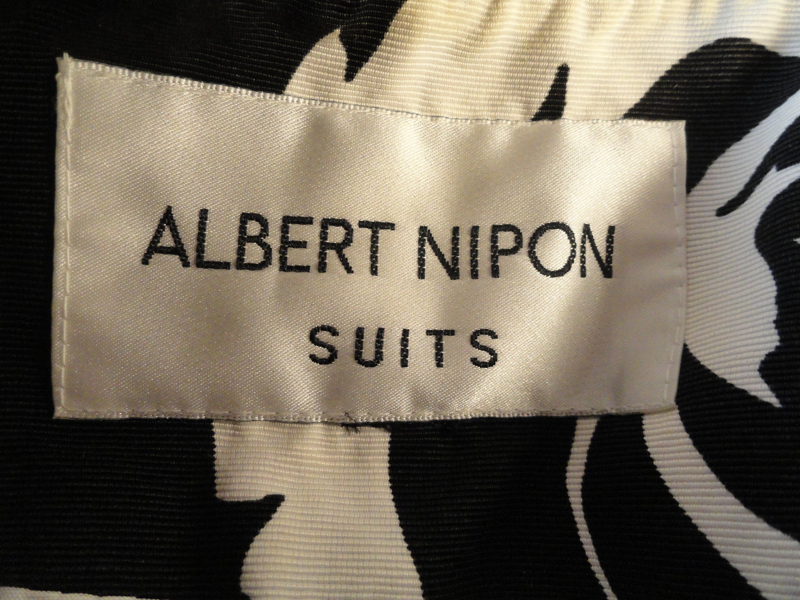 Albert Nipon Suits 70's White and Black Flowered Blazer Size XL SKU 00 ...