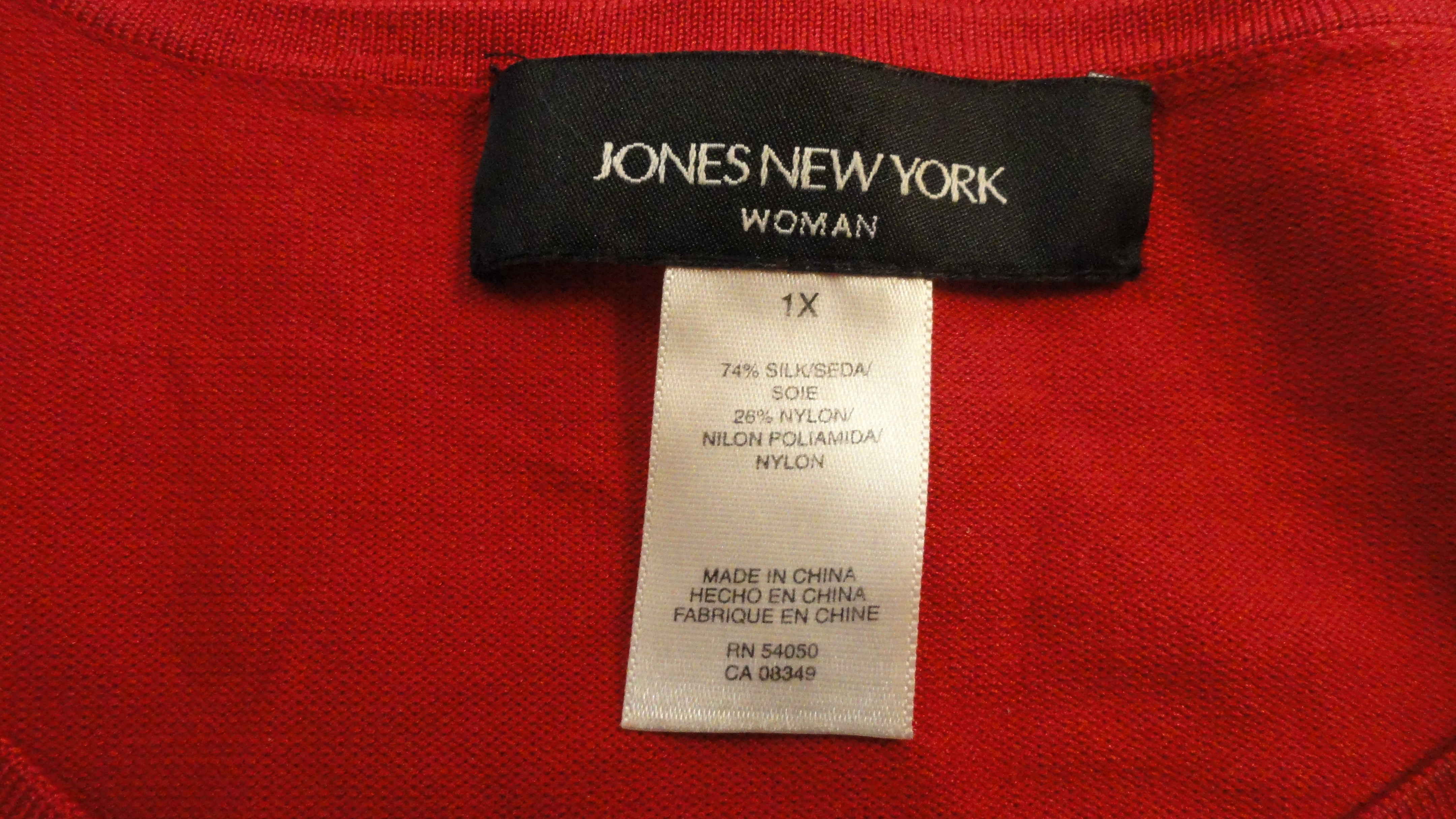 Jones New York 70's Woman Short Sleeve Red Top Size 1X SKU 000170 ...